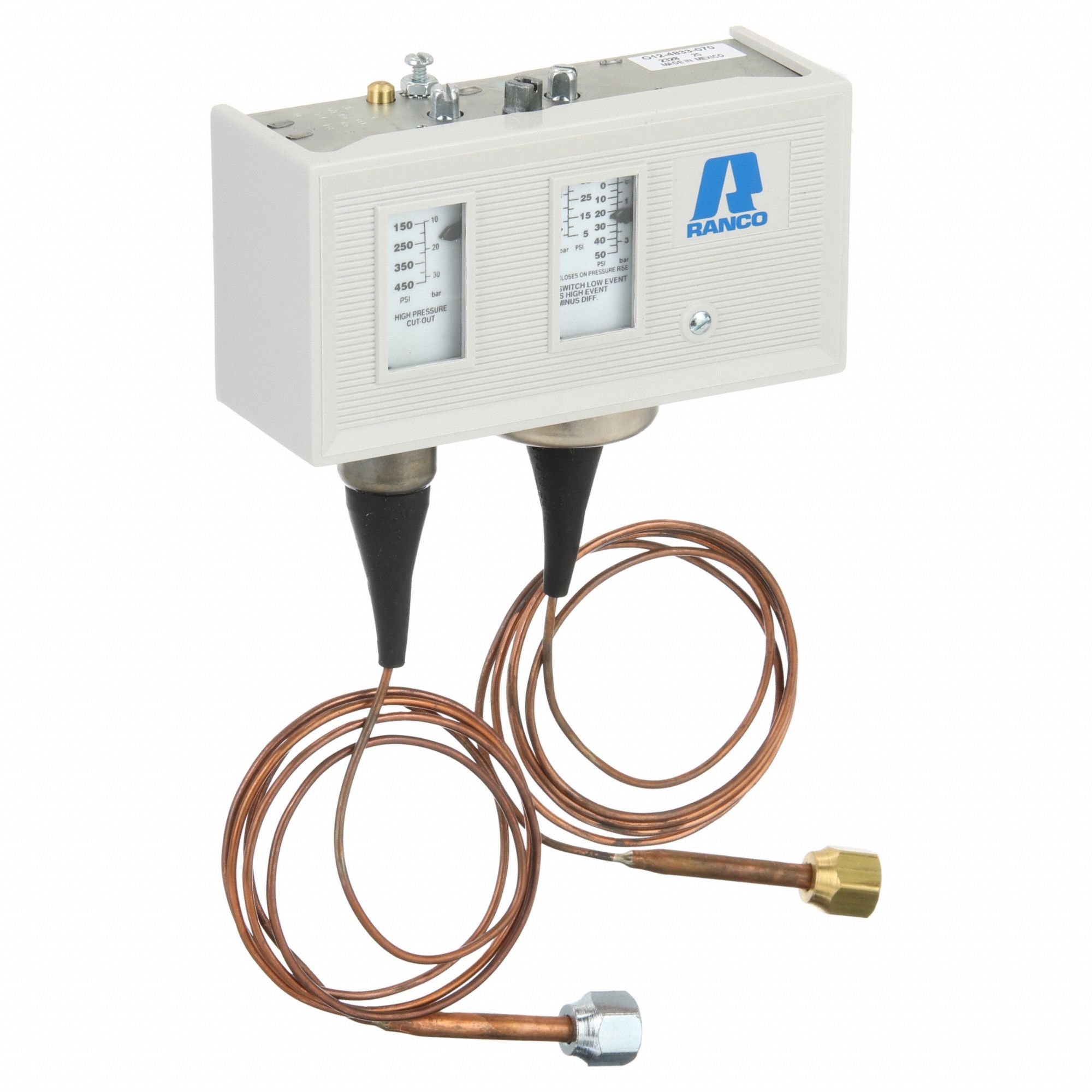 SPST, 12 in Hg to 50 psi Low Side, Dual Pressure Control - 2E988|O12 ...