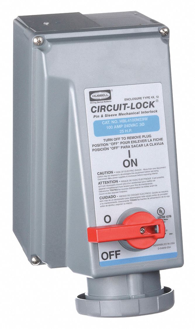 Non-Fused, 100 A, Mechanical Interlock Device - 2EAU8|HBL4100MI9W ...