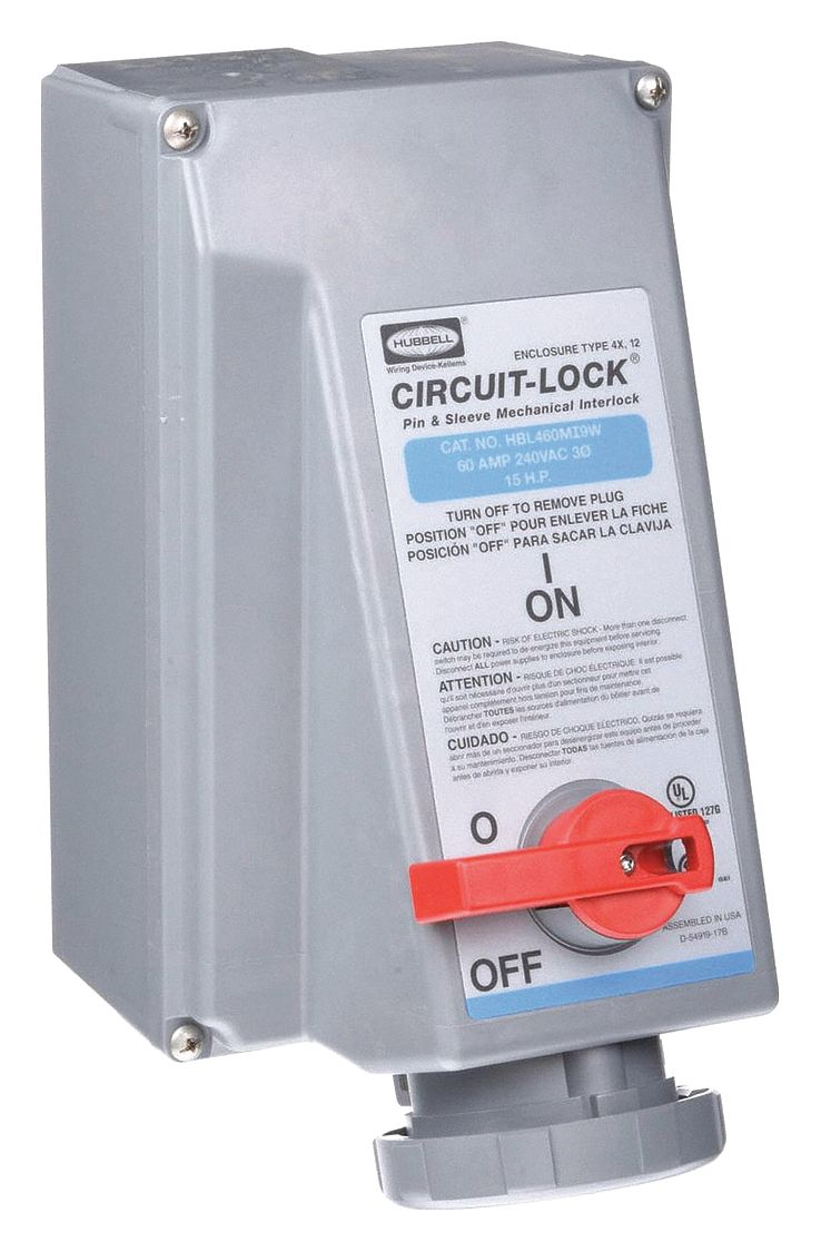 Non-Fused, 60 A, Mechanical Interlock Device - 2EAU9|HBL460MI9W - Grainger