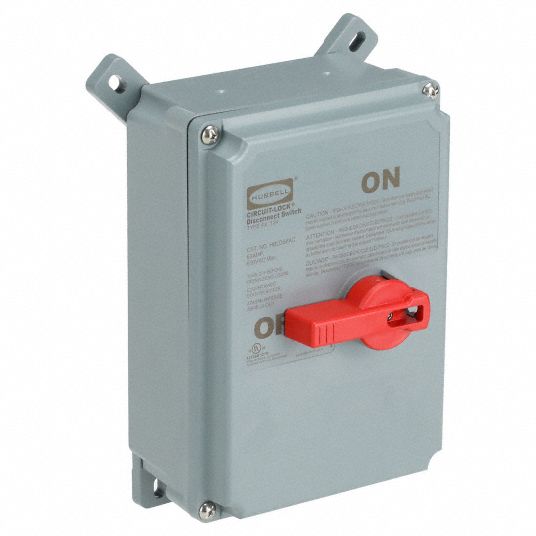 HUBBELL, Non-Fusible, 60 A, Enclosed Disconnect Switch - 2EAW3|HBLDS6AC ...
