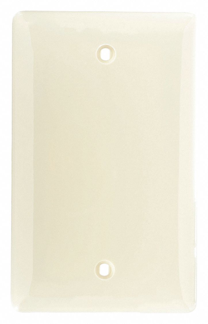 Blank Box Mount Wall Plate, Ivory, Number of Gangs 1, Weather Resistant ...