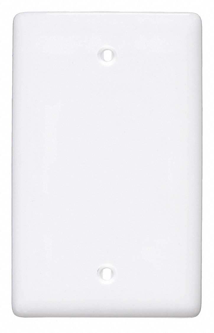 Blank Box Mount Wall Plate, White, Number of Gangs 1, Weather Resistant ...