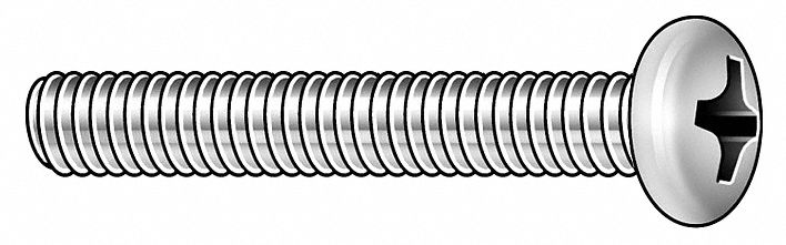 Mach Screw,Rnd,1/4-20x1/2 L,PK100 - Grainger