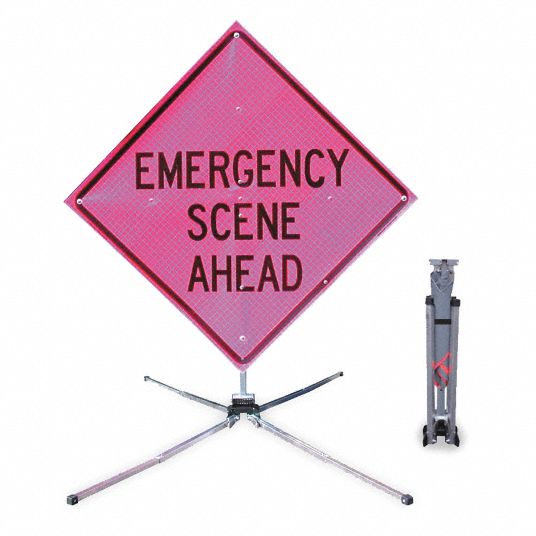 Traffic Sign, Vinyl, Sign Background Color Pink - Grainger