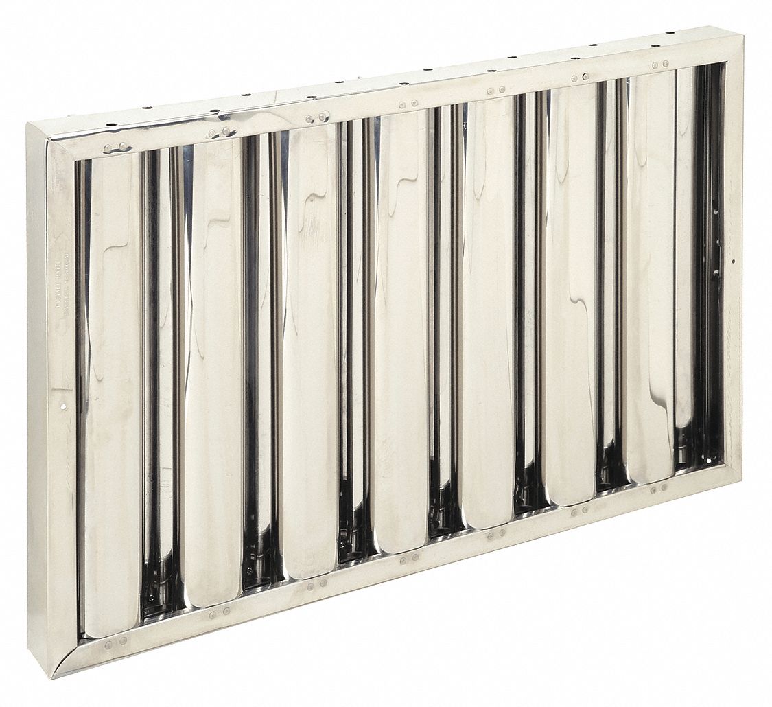GRAINGER, 16 in x 25 in x 2 in, Stainless Steel, Grease Filter - 2EJY6 ...