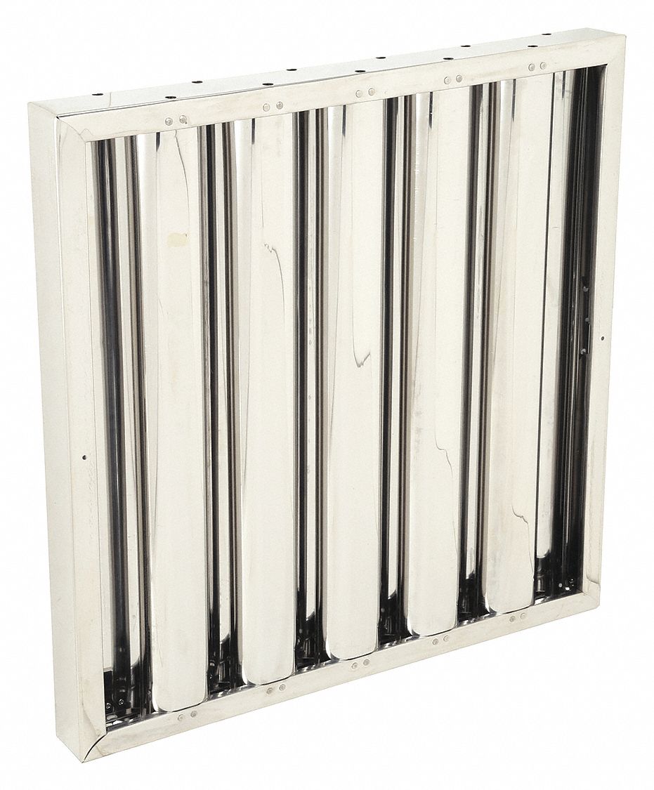 GRAINGER, 20 in x 20 in x 2 in, Stainless Steel, Grease Filter - 2EJY8 ...