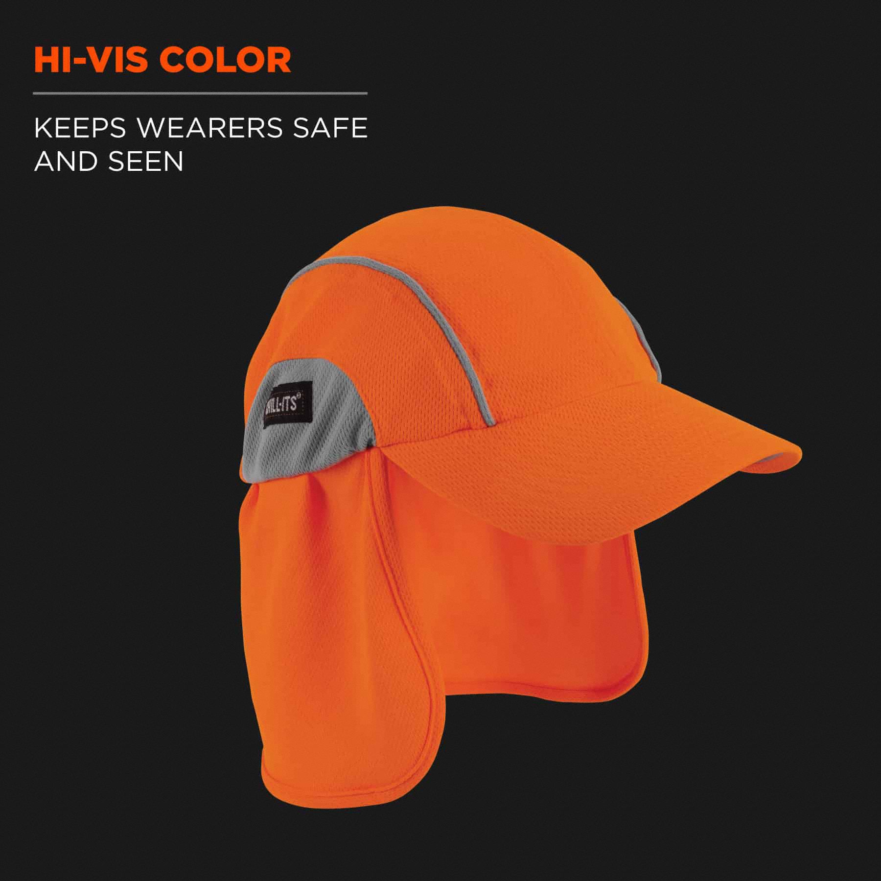 CHILL-ITS BY ERGODYNE Cooling Hat: Orange, Universal, Cooling Hat with ...