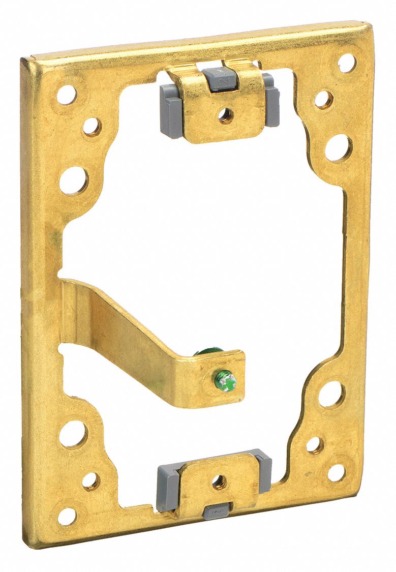 HUBBELL WIRING DEVICE-KELLEMS, Rectangular, Brass, Adapter Frame with ...