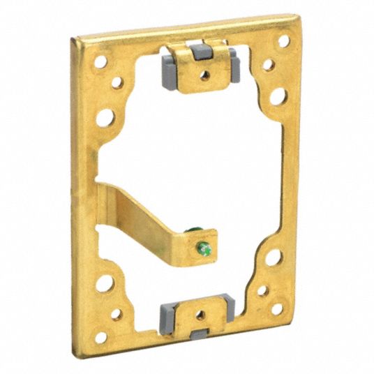 HUBBELL WIRING DEVICE-KELLEMS, Rectangular, Brass, Adapter Frame with ...