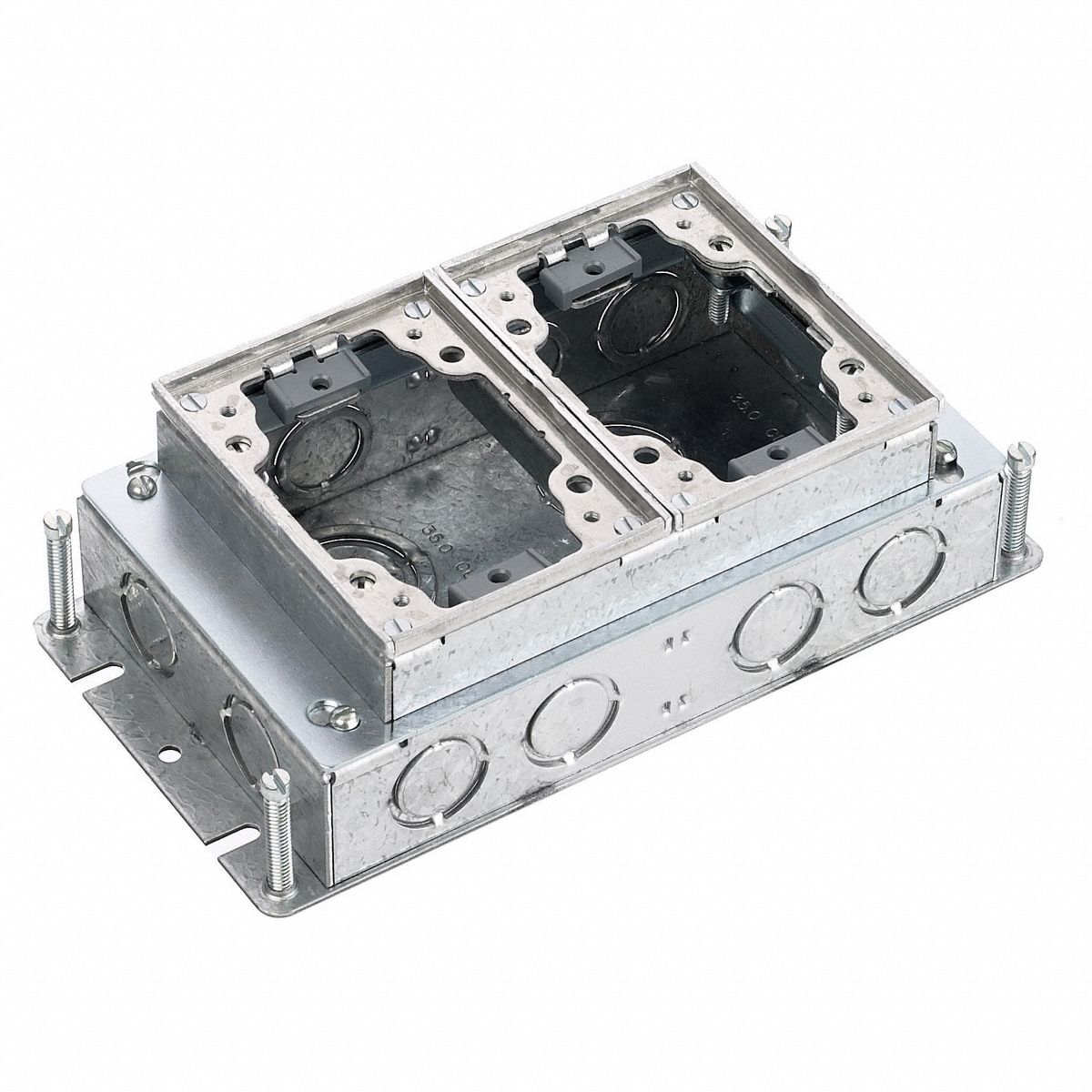 HUBBELL WIRING DEVICE-KELLEMS Floor Box, 2 3/4 in Height, 4 13/32 in ...