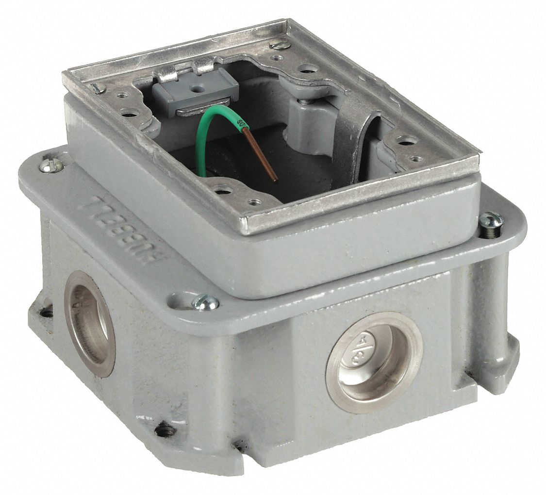 HUBBELL WIRING DEVICE-KELLEMS, Rectangular, 3/4 in For Conduit Sizes ...