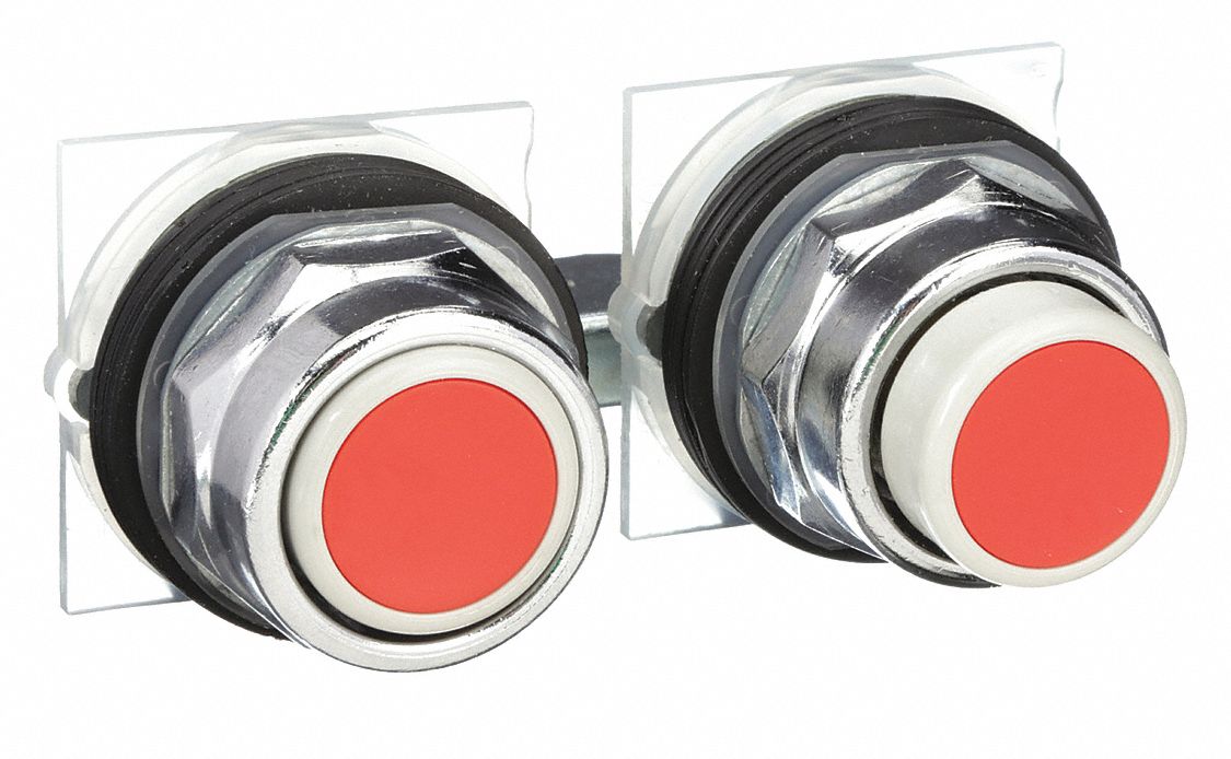 SCHNEIDER ELECTRIC, Non-Illuminated, 2 Button, Flush Push Button ...