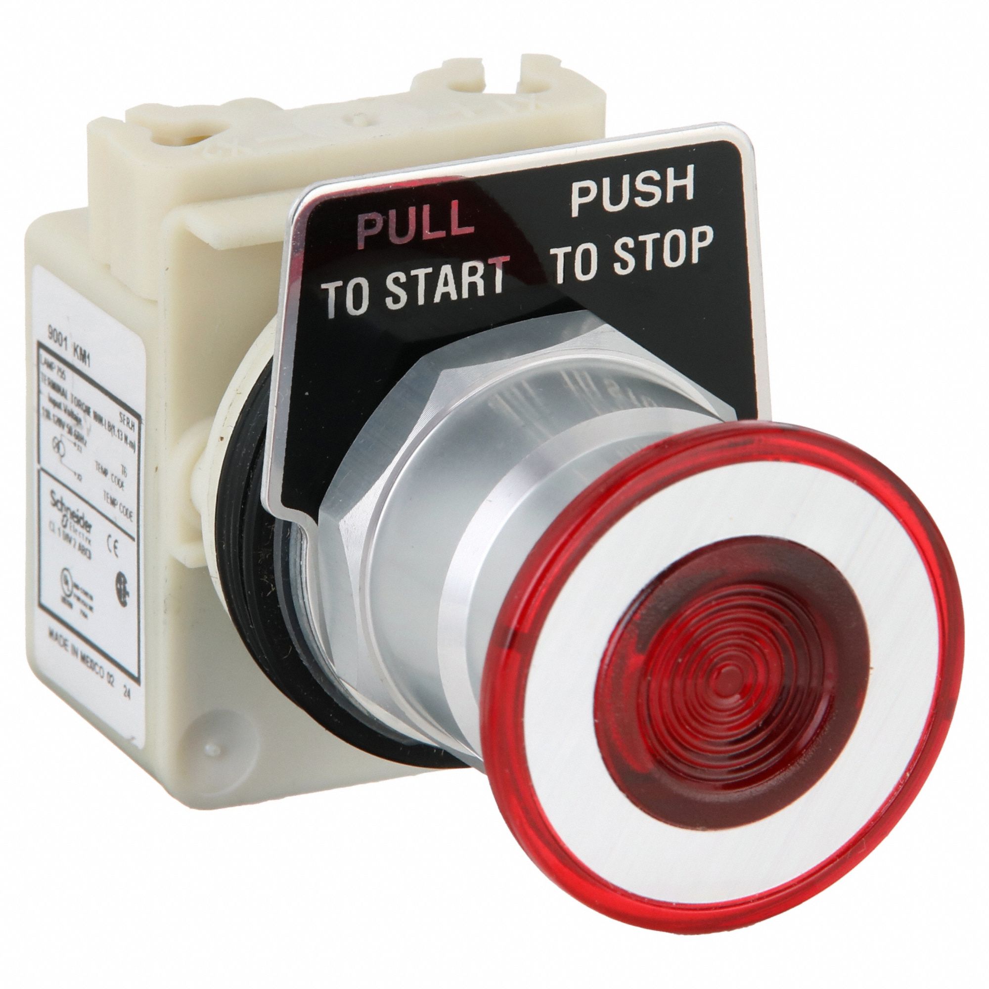 SCHNEIDER ELECTRIC, Red, 30 mm Mounting Size, Mushroom Head Push Button ...