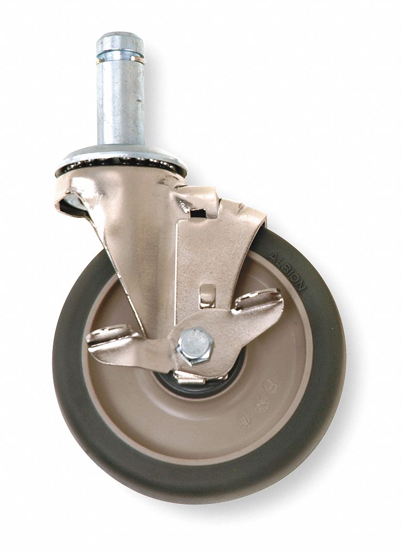 METRO, Swivel, 5 in Wheel Dia., Stem Caster - 2ENL4|5MPBX - Grainger