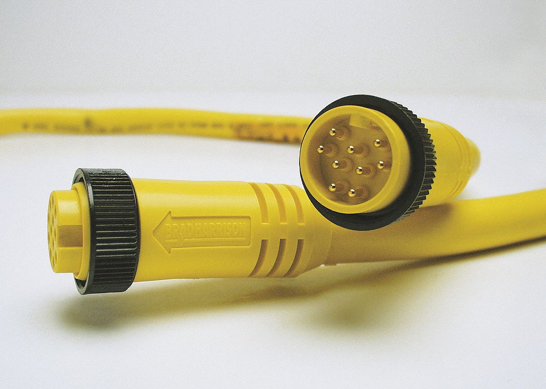 1 1/8"-16 Male Straight x Bare Wire, 9 Pins, Cordset - 2ENX8 ...