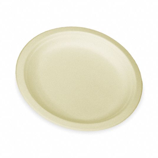 Luncheon Plate, Paper, 9 in, Round, White, PK 500 - Grainger