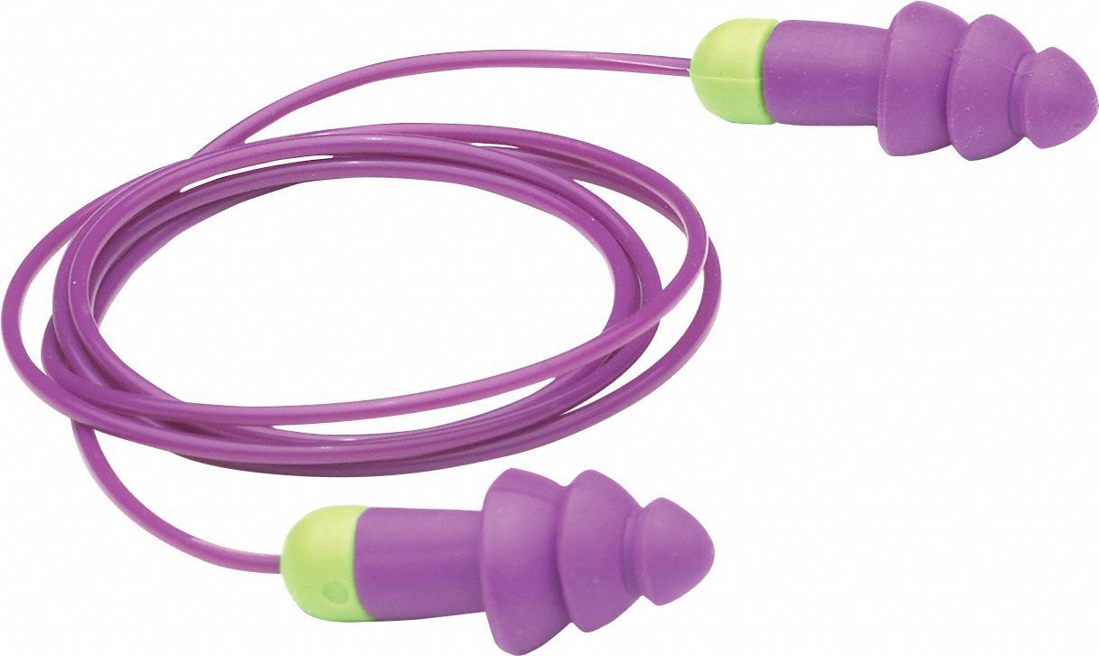 MOLDEX Ear Plugs: Flanged, 27 dB NRR, Gen Purpose, Corded, Reusable ...