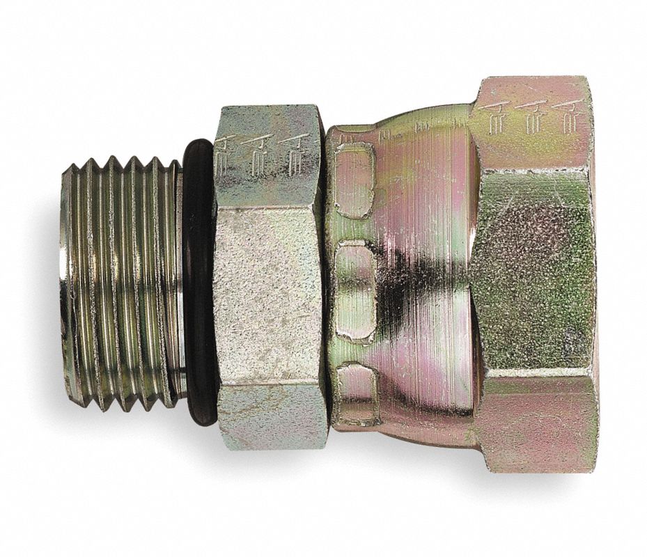 AEROQUIP Adaptador de Manguera Hidráulica, Recto, SAE Macho a NPSM Hembra Giratorio, Tubería ...