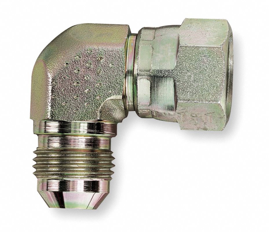 AEROQUIP Adaptador de Manguera Hidráulica, Codo de 90°, Macho JIC a Hembra JIC Giratorio, Codo ...