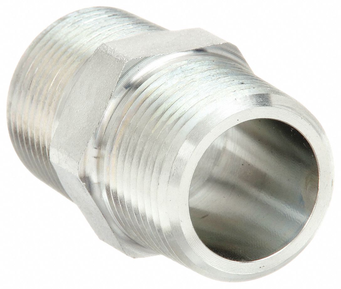1 in x 1 in Fitting Size, Male x Male, Hydraulic Hose Adapter - 2F451 ...