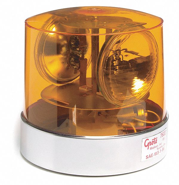 Revolving Sealed Beam Lights Vintage Grote 7620 Amber Beacon Rotating