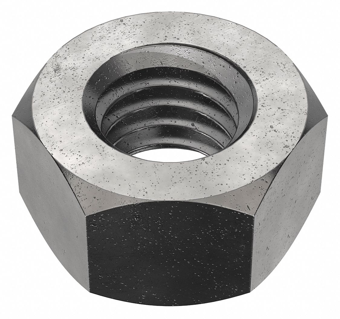 APPROVED VENDOR Tuerca Hexagonal 7/16"-14, Sin Acabado, Grado 2, Acero, Derecha, ASME B18.2.2 ...