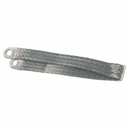 GROTE Ground Strap Braided: Ground, 18 in Overall Lg, 1 1/2 in Overall ...