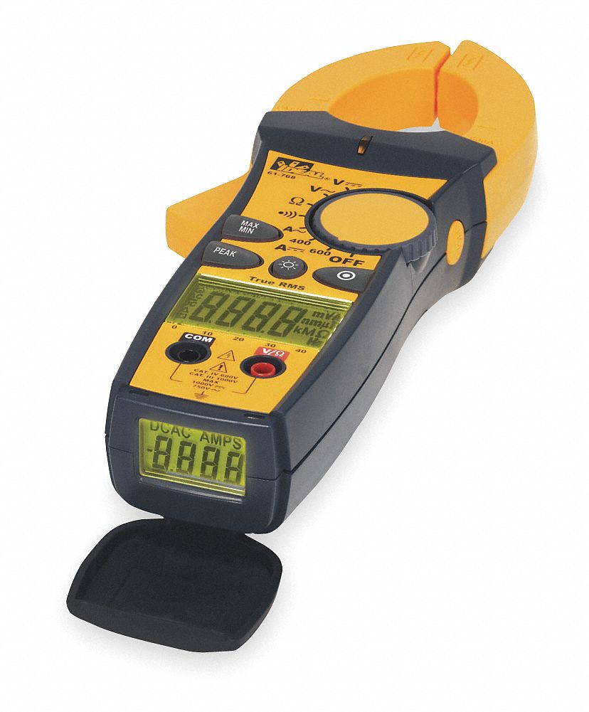 Digital Clamp On Ammeter, 1.4 in (36 mm) Jaw Capacity, CAT IV 600V ...