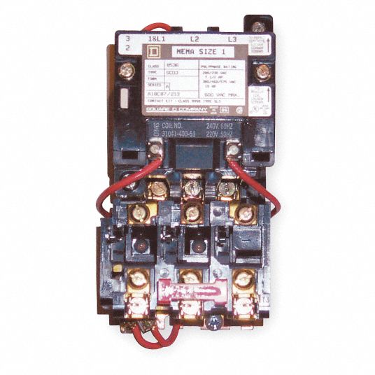 SQUARE D Magnetic Motor Starter, 110 to 120V AC Coil Volts, NEMA Size ...