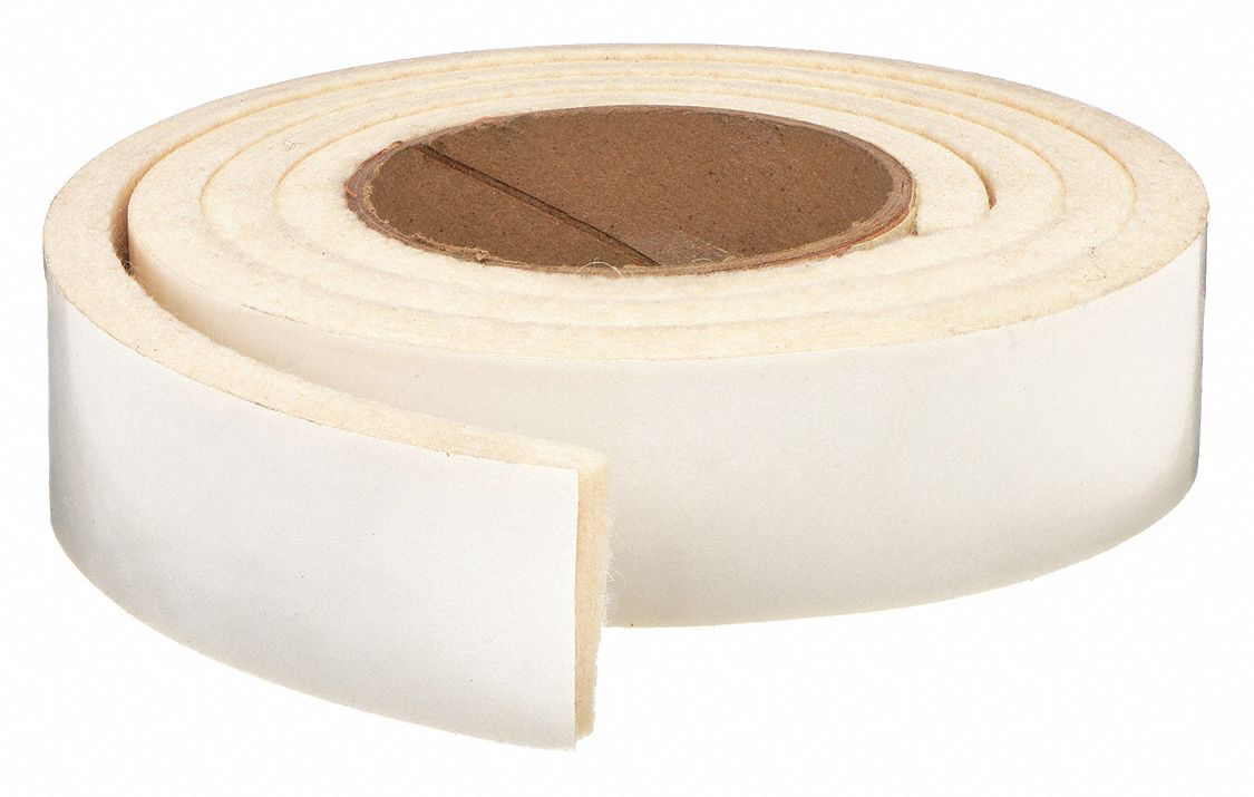 1 in W x 5 ft L, 1/2 in Thick, Wool Felt Strip - 2FKW1|2FKW1 - Grainger