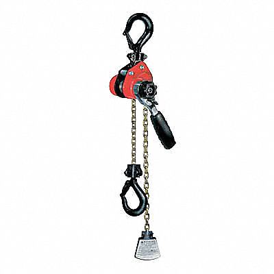 Lever Chain Hoist, 1000 lb Load Capacity, 10 ft Hoist Lift, 1 in Hook ...