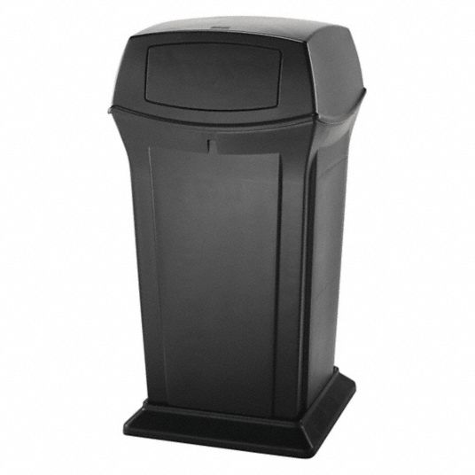 RUBBERMAID COMMERCIAL PRODUCTS, Ranger(R), Square, Trash Can - 2FTF3 ...