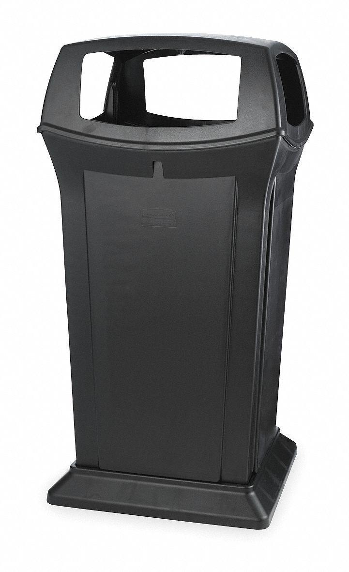 RUBBERMAID COMMERCIAL PRODUCTS, Square, Canopy Top, Trash Can - 2FTF5 ...