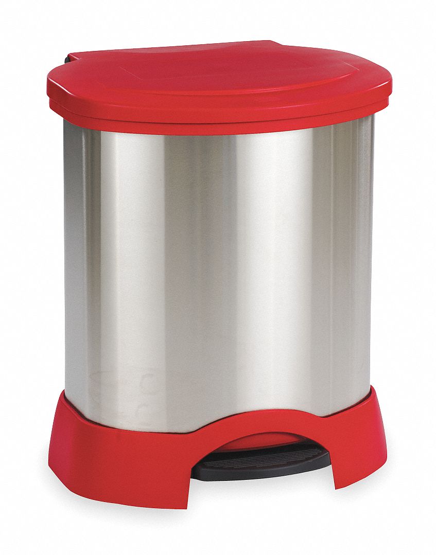 23 gal, Oval, Red - Grainger