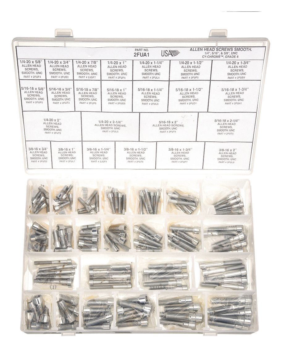 Std, 24 # of Sizes, Socket Head Cap Screw Assortment - 2FUA1|MK560SH ...