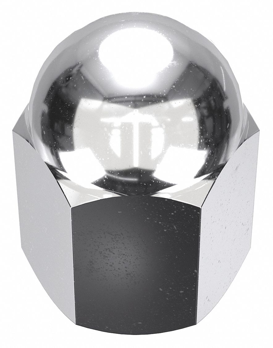 7/16"-20 Thread, Chrome-Plated, Cap Nut - 2FUE7|MPB3102 - Grainger