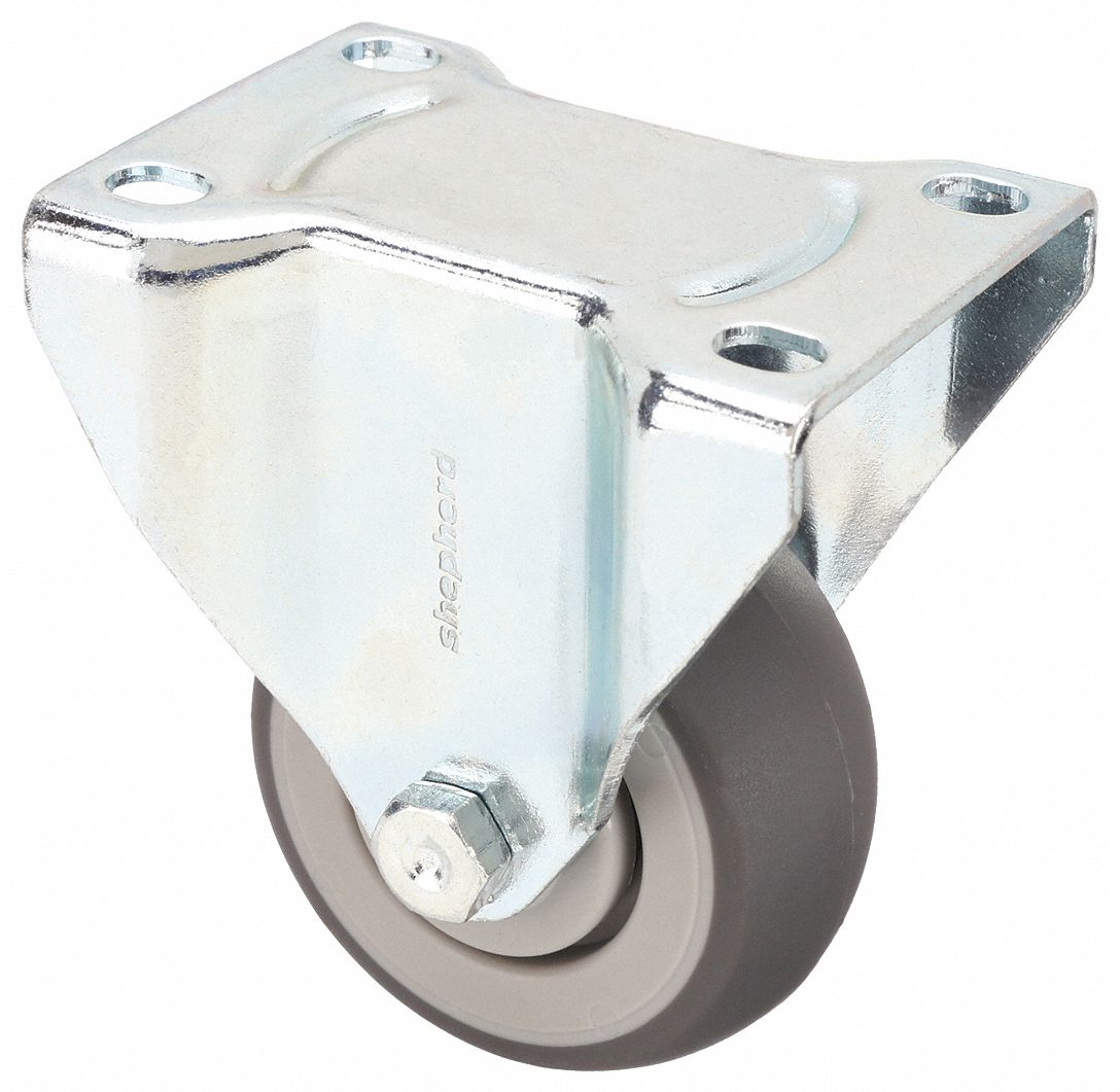 Rigid, Rubber, Plate Caster - 2G061|PGR40120ZN-TPR22(GG) - Grainger