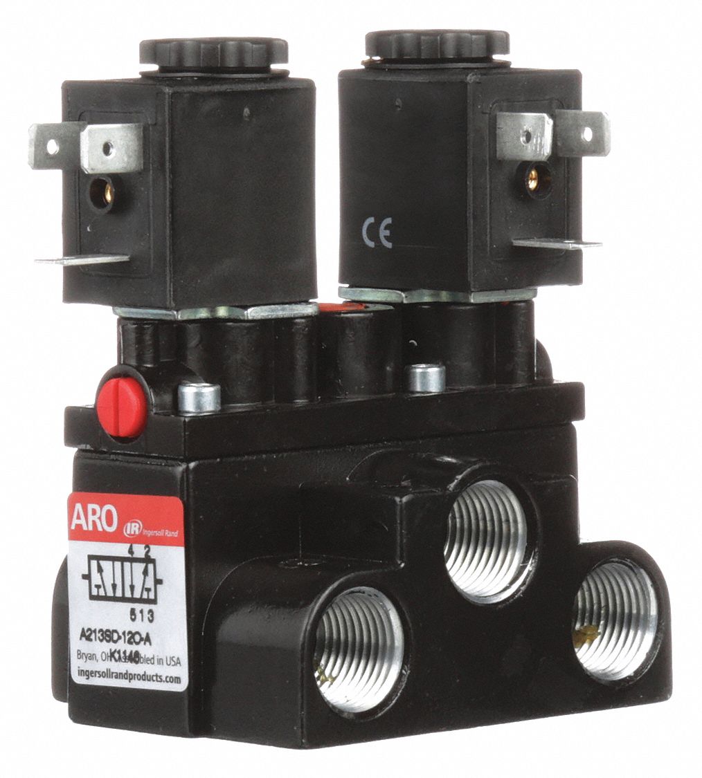 ARO, Alpha, Four-Way / Two-Position, Solenoid Air Control Valve - 2G551 ...