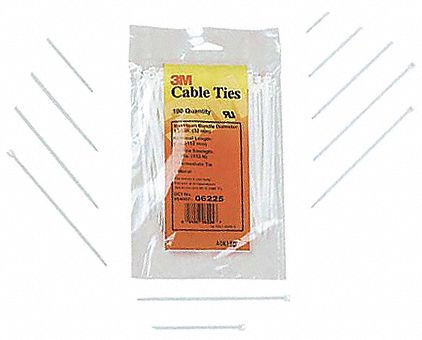 Standard Cable Tie, Standard, Color Natural, PK 1000 - Grainger