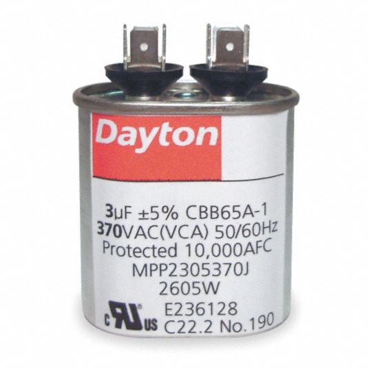 Motor Run Capacitor, Motor Run Capacitor, 370V AC, Microfarad Rating 20 ...