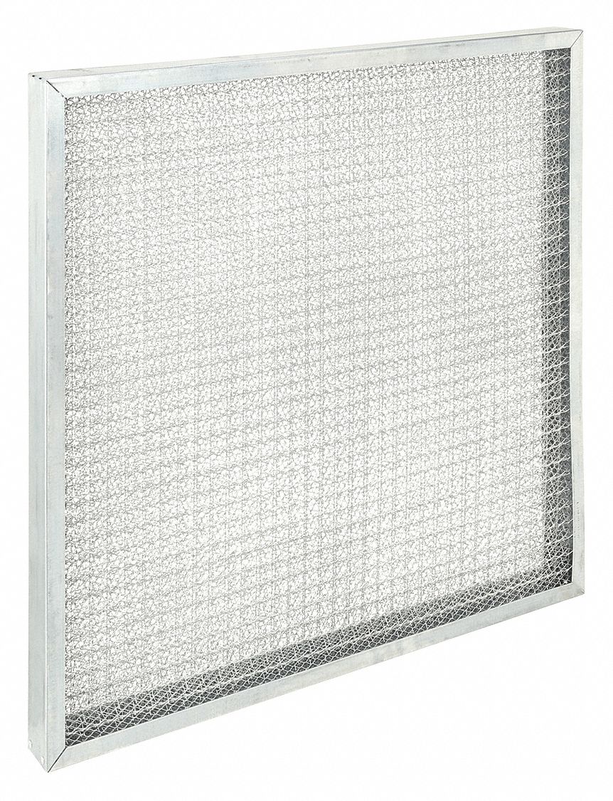 GRAINGER, 24 in x 24 in x 2 in, Galvanized Steel, Washable Metal Air ...