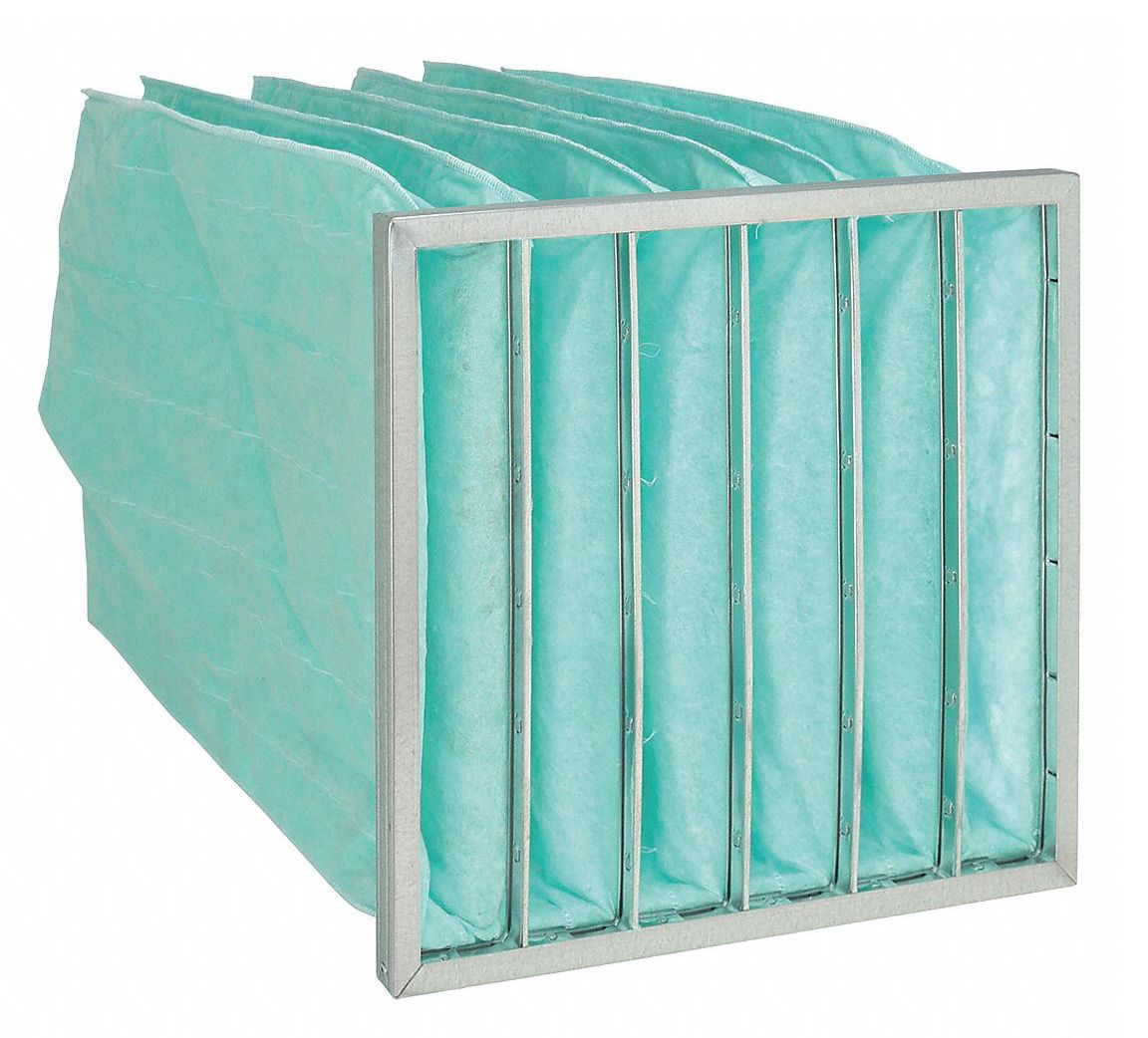 20x20x22 Nominal Filter Size, Green, Pocket Air Filter - 2GGA5|2GGA5 ...