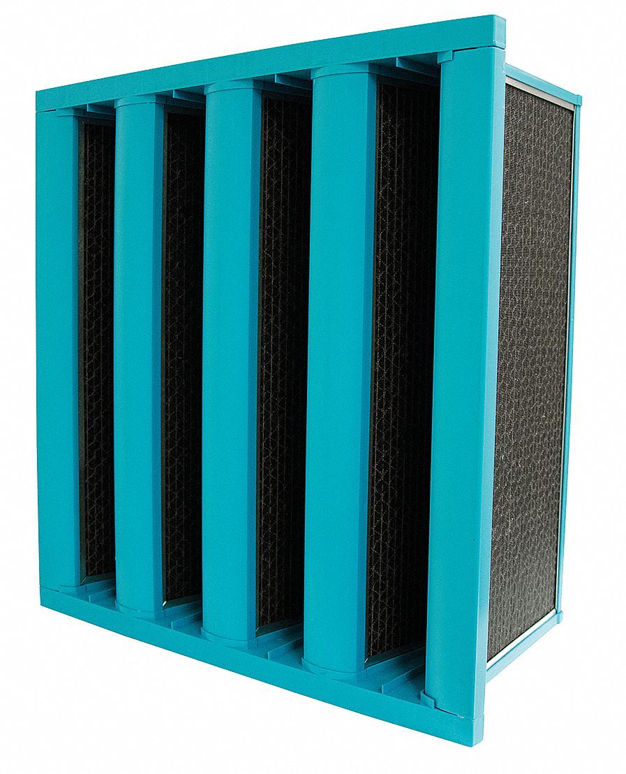 24x24x12 Nominal Filter Size, Single Header, Odor Removal V-Bank Air ...