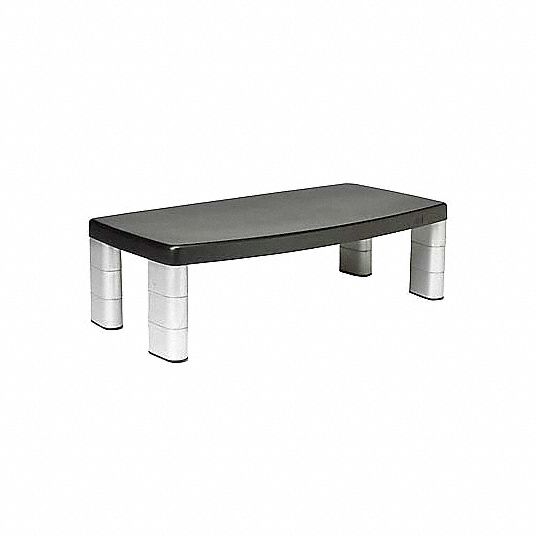 Adjustable Monitor Stand,Polystyrene,Blk - Grainger