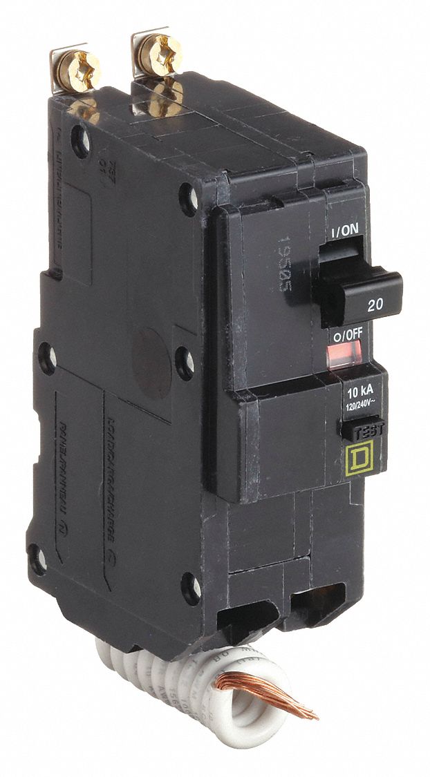 SQUARE D, 20 A, 120/240V AC, Miniature Circuit Breaker - 2GLF6|QOB220EPD - Grainger