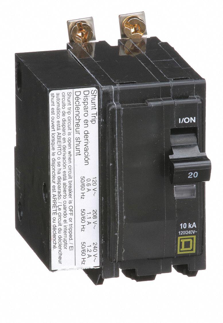 SQUARE D Miniature Circuit Breaker: 20 A, 120/240V AC, Single Phase ...
