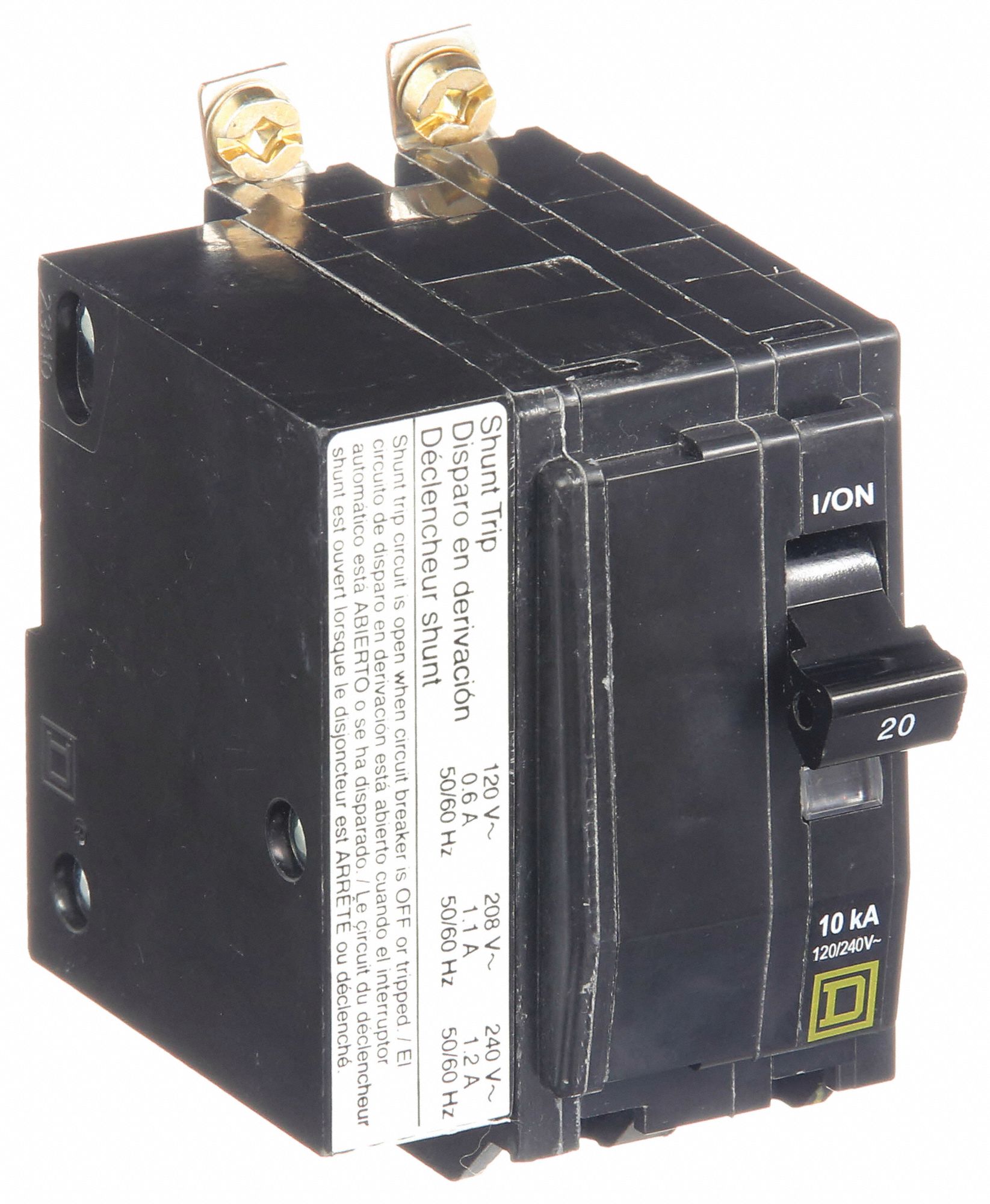 SQUARE D, 20 A, 120/240V AC, Miniature Circuit Breaker - 2GLF9|QOB2201021 - Grainger