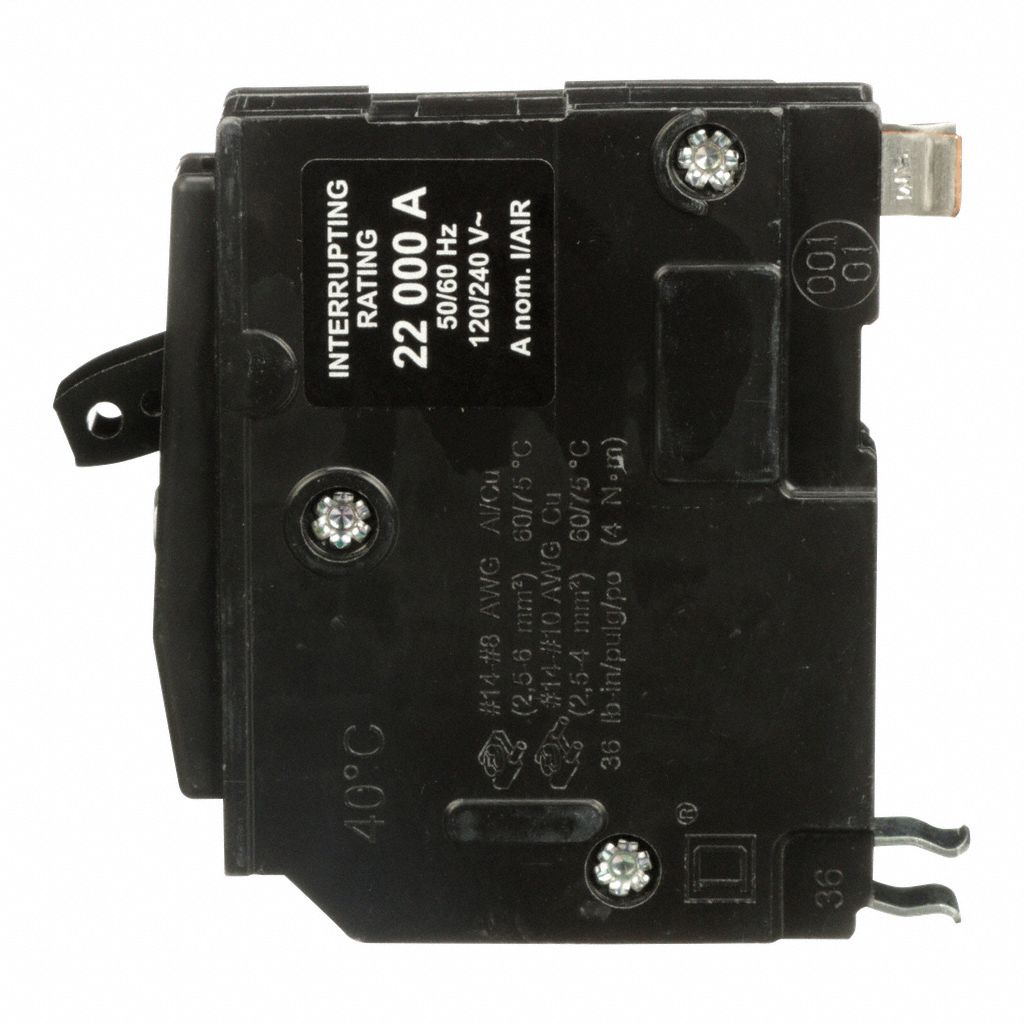 SQUARE D Miniature Circuit Breaker: 15 A, 120/240V AC, Single Phase ...