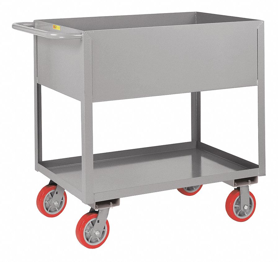 Flat Handle Deep Shelf Utility Cart, Load Capacity 3600 lb, Number of ...
