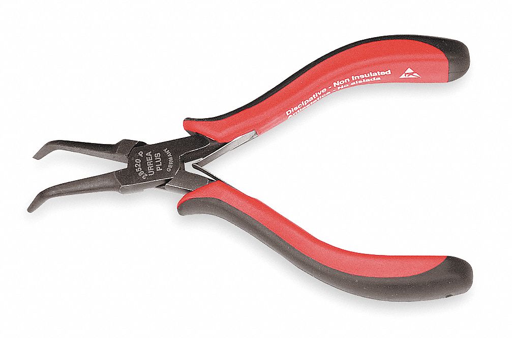 URREA Pinza Punta Larga Curva 5-7/8" Acero al Carbono Rojo - Pinzas de ...